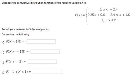 solved suppose the cumulative distribution function of the
