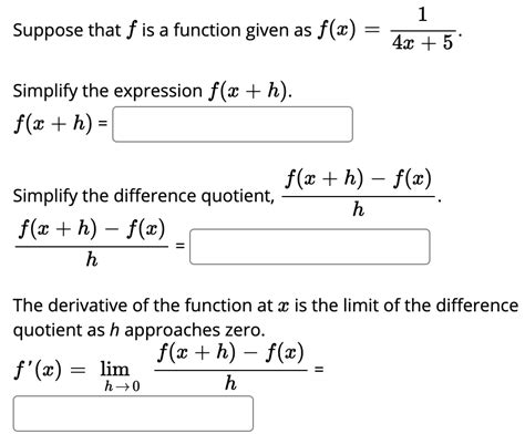 solved suppose that f is a function given as f a 1 4x 5