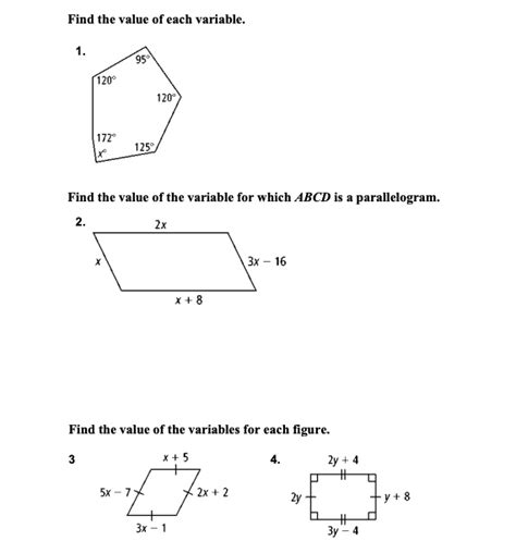 solved find the value of cach variable find the valuc of the variable for which abcd is