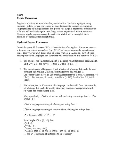 cs351 regular expressions pdf regular expression string computer science