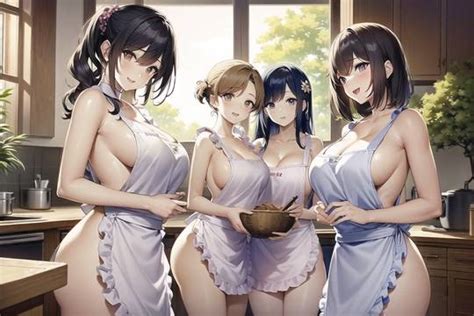 70お嬢様学園の家庭訪問 ママ友裸エプロン まらおAIイラスト