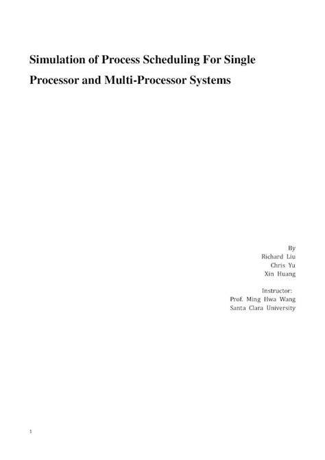 pdf simulation of process scheduling for single processor and mwang2 projects schedule