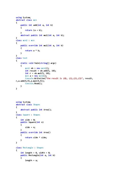 abstract class and methods pdf class computer programming inheritance object oriented