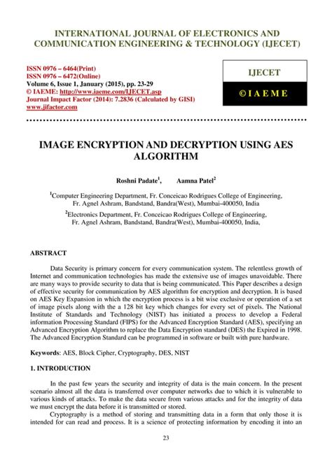 image encryption and decryption using aes algorithm pdf