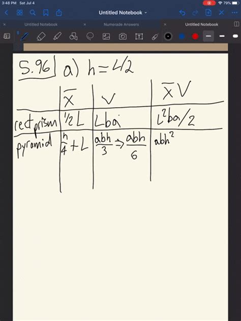 solved consider the composite body shown determine a the value of x̅ when h l 2 b the