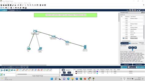 Create Simple Network Connection Using Different Transmission Media In