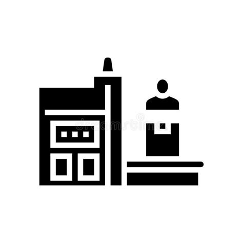 Factory Manufacturing Equipment Glyph Icon Vector Illustration Stock