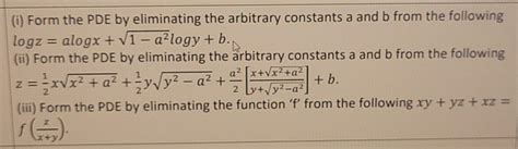 solved i form the pde by eliminating the arbitrary