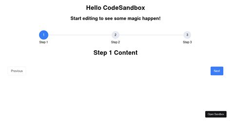 React Step Progress Forked Codesandbox