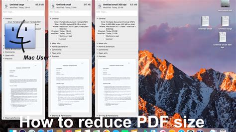 how to reduce the size of a pdf using preview on a mac youtube