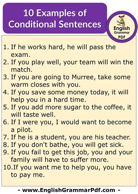 10 Examples Of Conditional Sentences In English