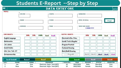 Excel Vba Userform Students Report YouTube
