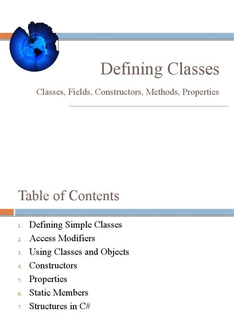 defining classes classes fields constructors methods properties pdf class computer