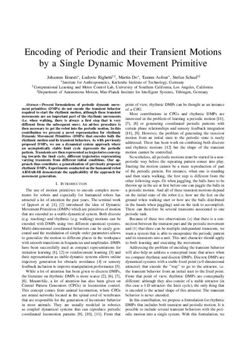 pdf encoding of periodic and their transient motions by a single dynamic movement primitive