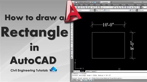 How To Draw 3D Rectangle In Autocad HOW TO DRAW A RECTANGLE IN