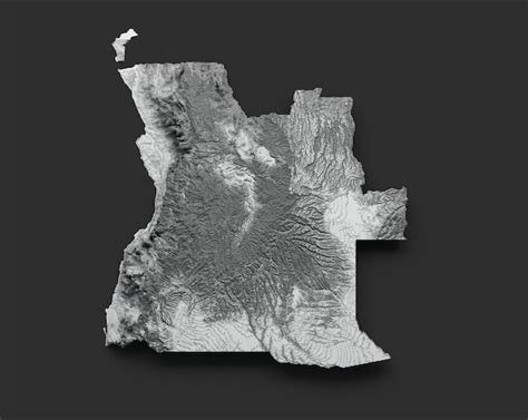Premium Photo Angola Map Shaded Relief Color Height Map On The Sea