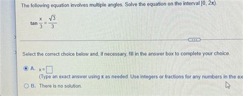 solved the following equation involves multiple angles