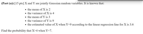 solved part a 15 pts] x and y are jointly gaussian
