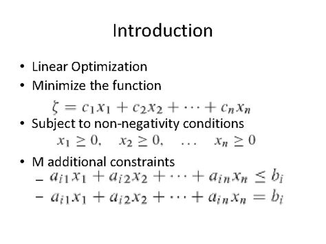 linear programming simplex method greg beckham introduction linear
