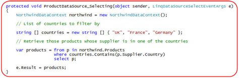 linq to sql 第九节 在控件中使用自定义的linq表达式 翻译自scott的博客 csdn博客