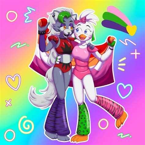 Roxanne Wolf X Glamrock Chica By Kattycaake On Deviantart Anime Fnaf Fnaf Characters Fnaf