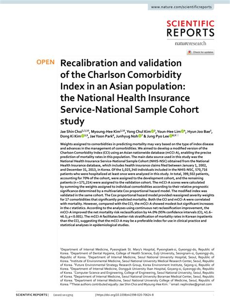 pdf recalibration and validation of the charlson comorbidity index in an asian population the