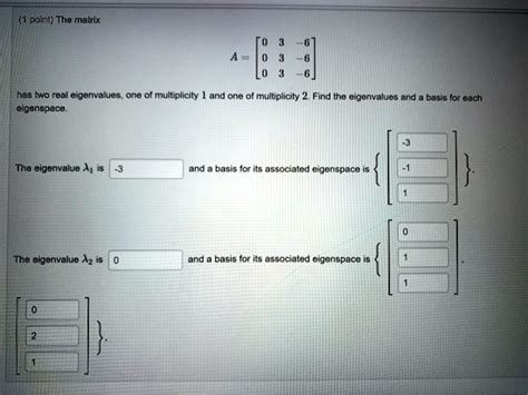 solved the matrix has two real eigenvalues one of multiplicity m and one of multiplicity n