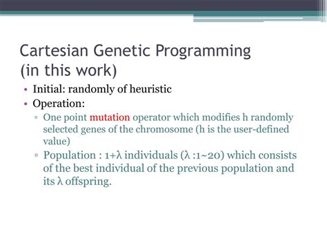 ppt extensions of cartesian genetic programming for optimization of complex combinational