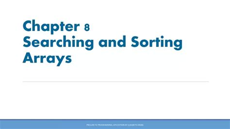 Ppt Chapter Searching And Sorting Arrays Powerpoint Presentation