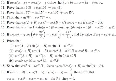 trigonometric identities definition formula solved example problems exercise mathematics