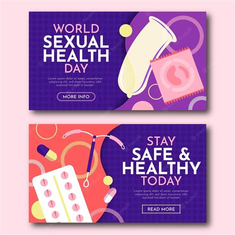 Free Vector World Sexual Health Day Horizontal Banners Set