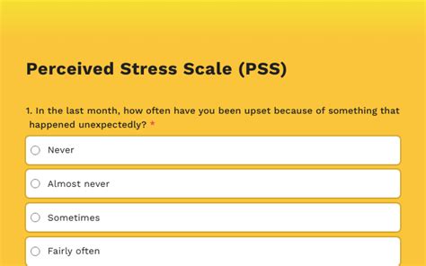 Perceived Stress Scale Template For Google Forms