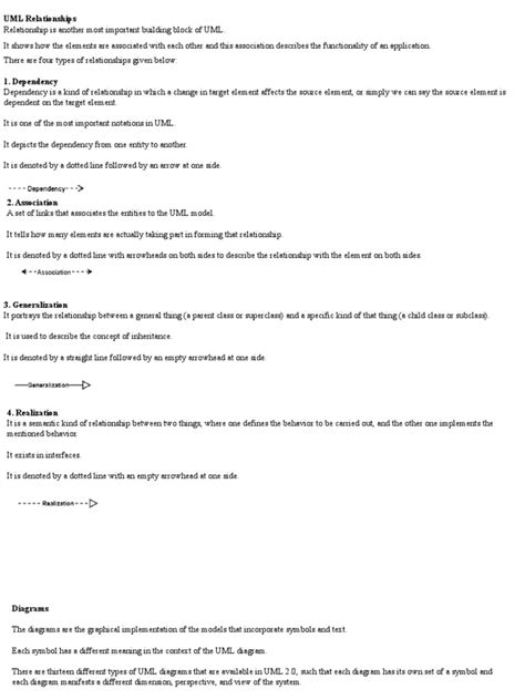 uml relationships and diagrams an overview of the key elements and types in uml modeling pdf