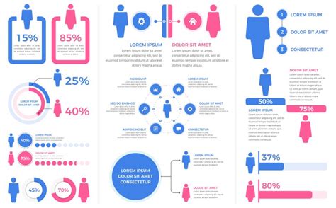 Infographics Chart Set Charts Result Graphs Icons Vector Image
