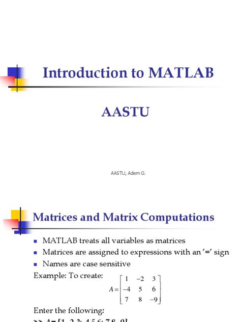 introduction to matlab pdf matrix mathematics eigenvalues and eigenvectors