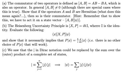 solved a the commutator of two operators is defined as [a