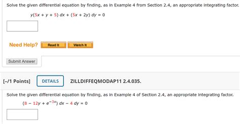 solved solve the given differential equation by finding as
