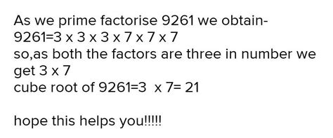 find cube root of following by estimation method in 9261