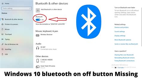 Turning On Bluetooth Windows 10 Button Missing Dsaeali