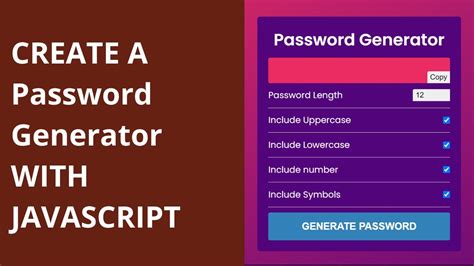 create a password generator with javascript youtube