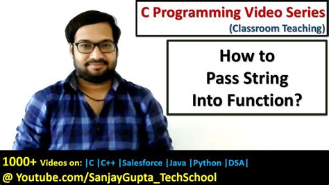 passing string into function in c language c programming video tutorials sanjay gupta youtube