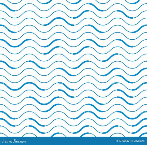 Wavy Technical Lines Seamless Pattern Vector Abstract Repeat Endless