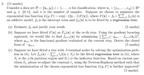 15 marks consider a data set d {xi yi} i 1 … n for