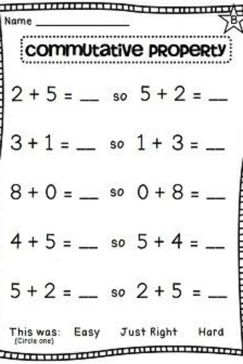 addition commutative property worksheets