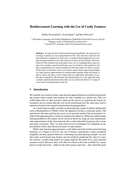 pdf reinforcement learning with the use of costly features