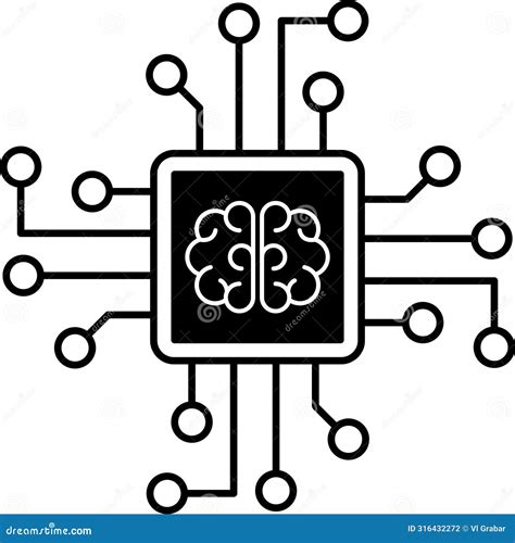 Artificial Intelligence Ai Processor Chip Vector Icon Sign Ui