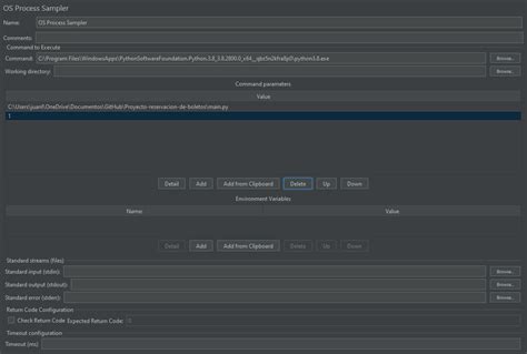 Jmeter OsProcessSampler Stack Overflow