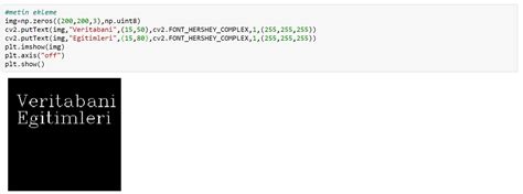Opencv Ile Temel Lemler Veri Taban E Itimleri