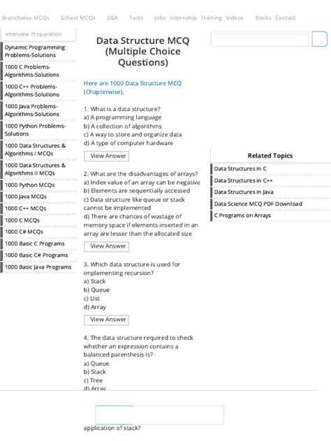 data structure mcq multiple choice questions sanfoundry pdf multiple choice software