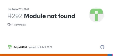 module not found · issue 292 · meituan yolov6 · github